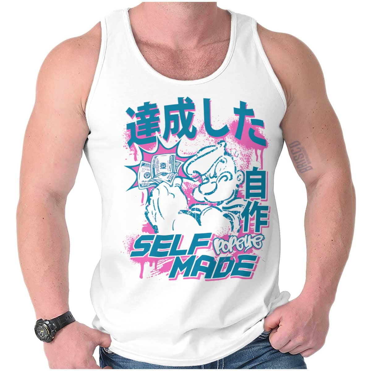 Cool Urban Rich Popeye Self Made Tank Top Sleeveless Tee Men Brisco ...
