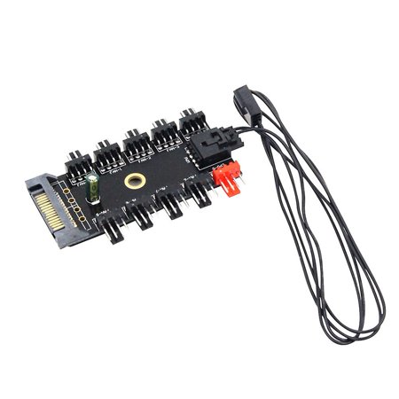 Pc Computer 1 To 10 Multi Way Pwm Cooler Cooling Fan Hub 4/3pin Sata ...