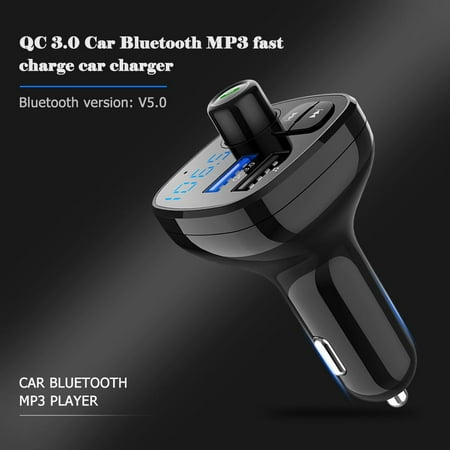 Mymisisa BT12 Bluetooth 5.0 Handsfree Car Kit FM Transmitter MP3 Music ...