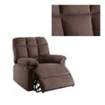 Poundex Plush Microfiber Recliner, Tufted Back, Roll Arms, Chocolate ...