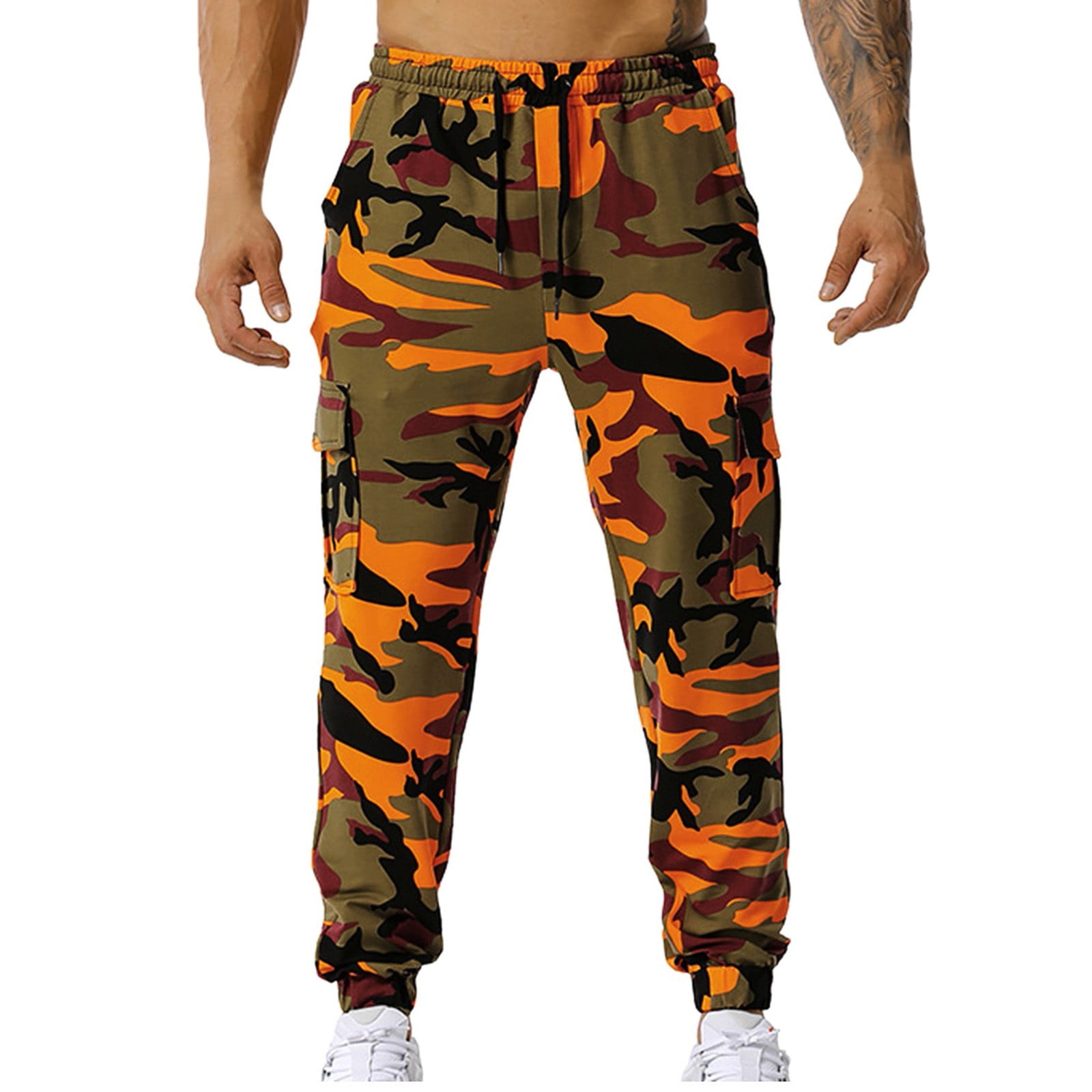 Outfmvch joggers for men Camouflage Jogging Elastic Mid-waist Sweat ...