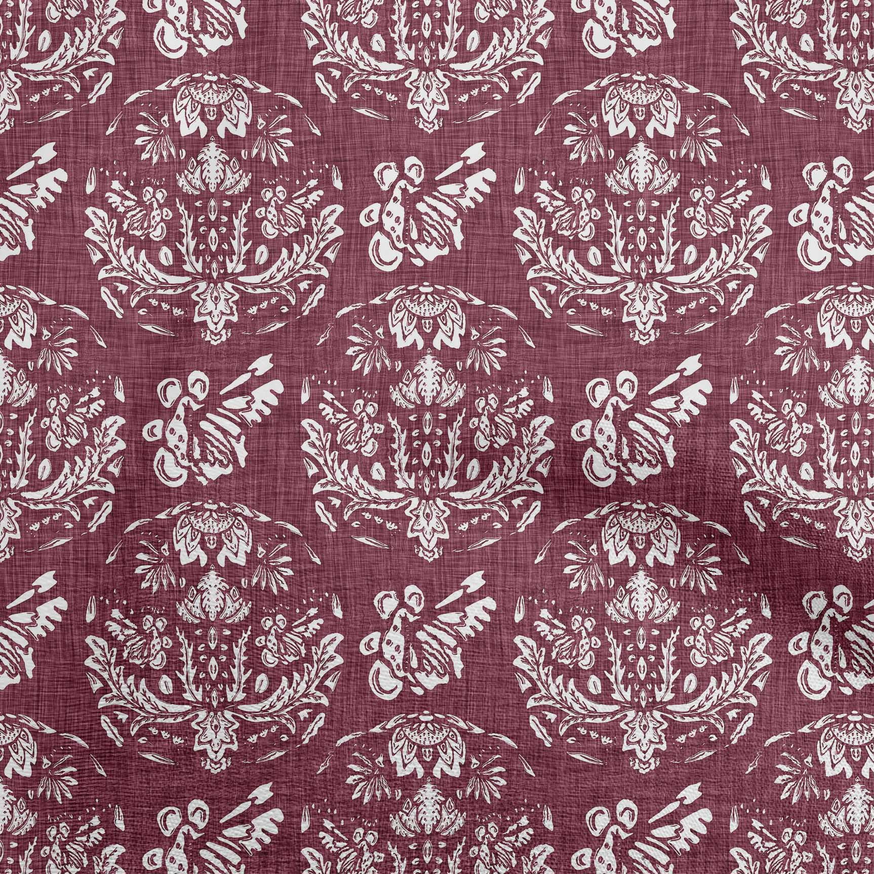 oneOone Silk Tabby Maroon Fabric Block Diy Clothing Quilting Fabric ...