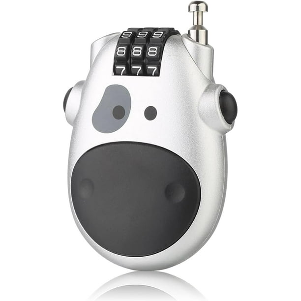 Candado de combinación para bicicleta, candado de cable compacto, candado con código de 3 ...