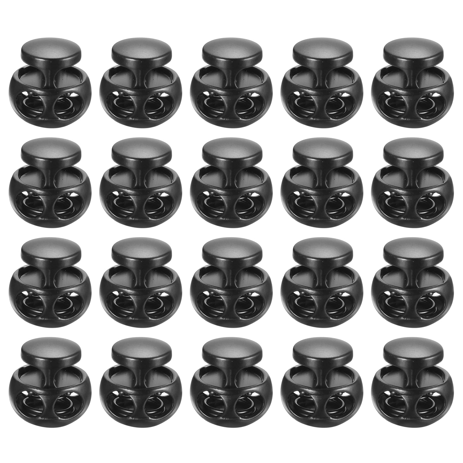 Uxcell 20pcs Spring Cord Lock Metal Cord Stopper Fastener Double Hole ...