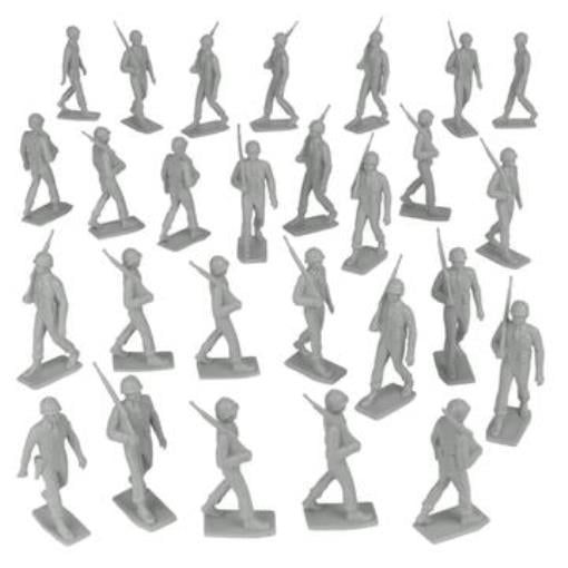 BMC Marx Plastic Army Men Marching US Soldiers - Gray 27pc WW2 Figures ...