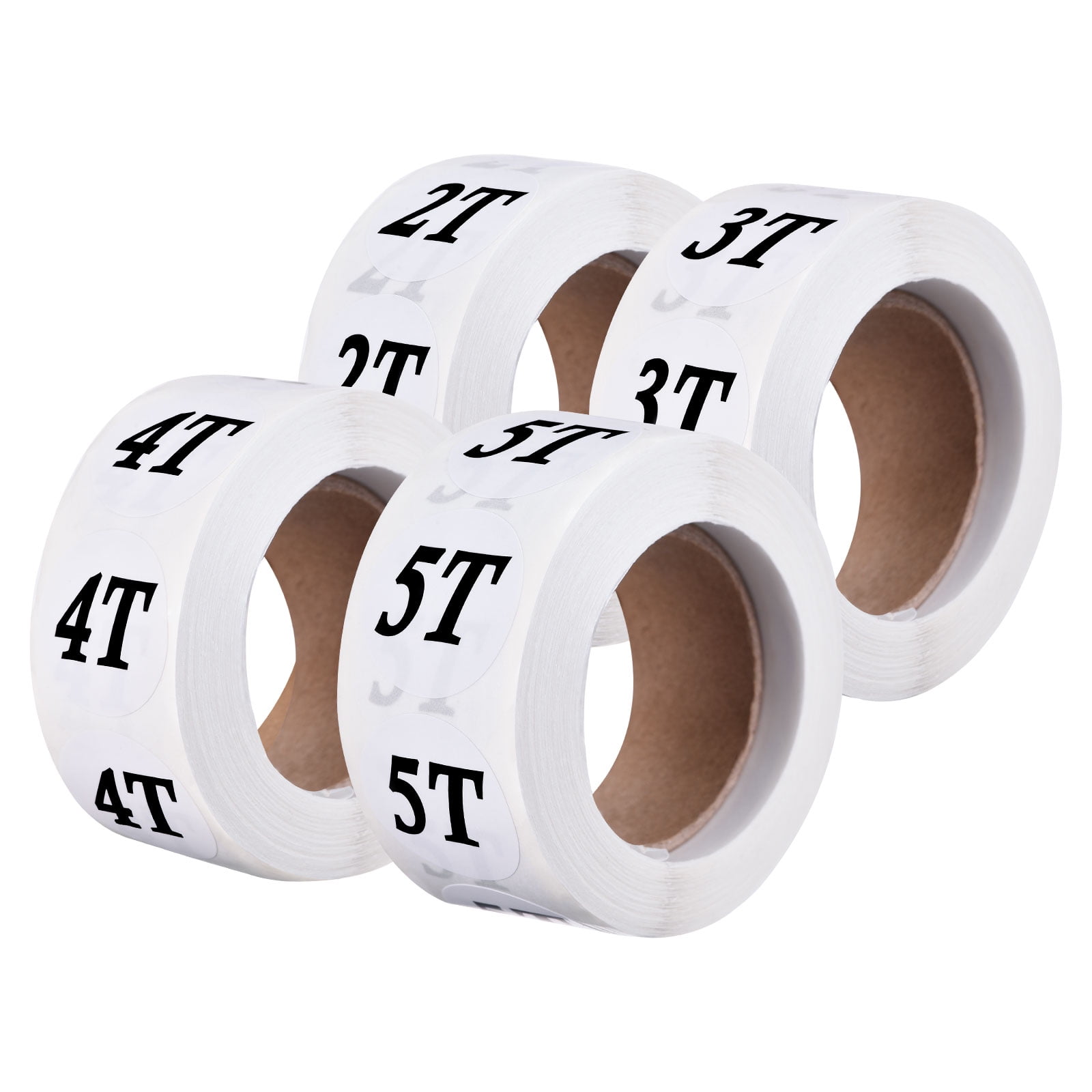 Uxcell Clothing 2T/3T/4T/5T Size Sticker Label 25mm/1inch Dia 4 Roll ...