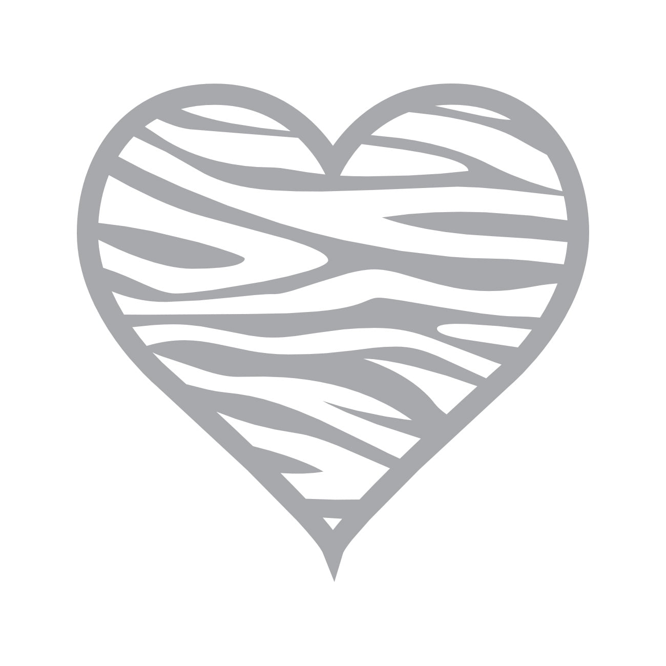 Zebra Print Heart Sticker Decal Die Cut - Self Adhesive Vinyl ...
