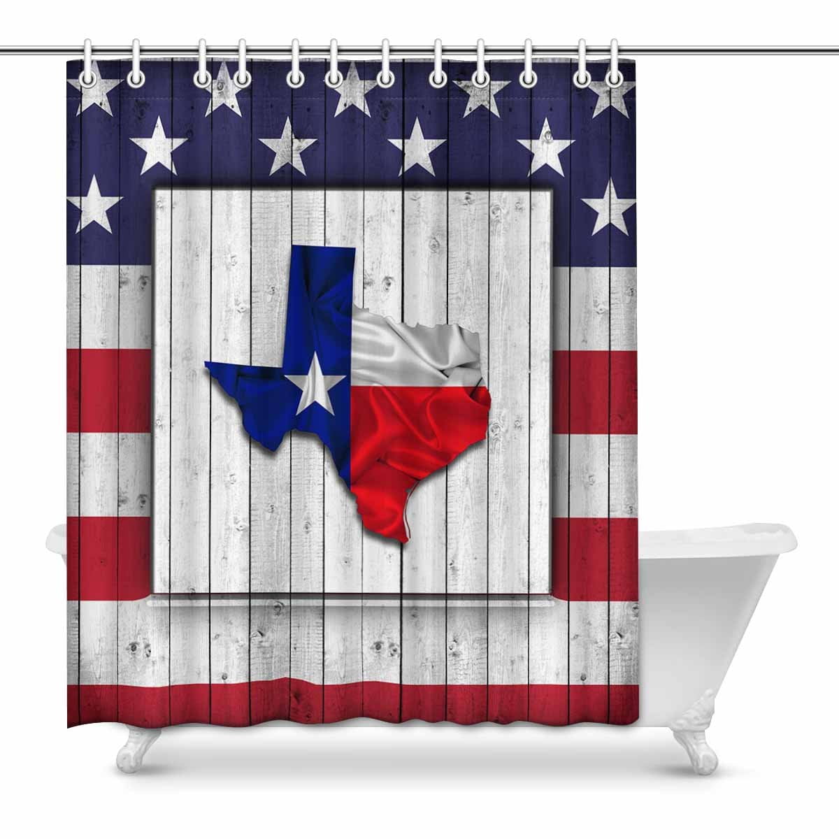 MKHERT Texas Stars Map with Texas State Flag On Wood Background ...