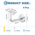 4Pack 304 Stainless Steel Handrail Bracket, Railing Support, Curved, 3. ...