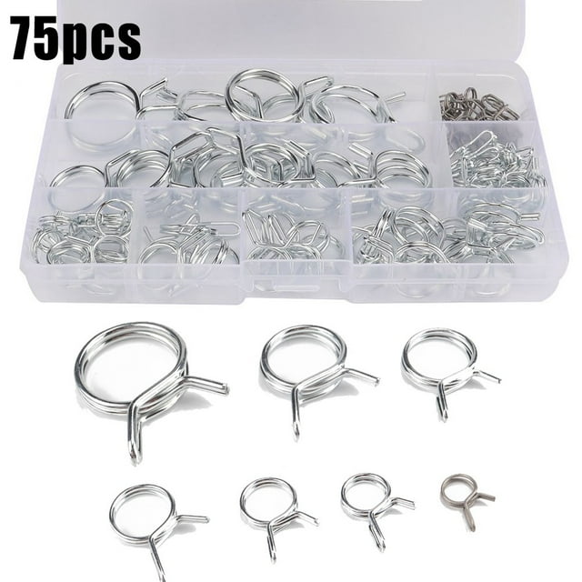 Fule 75*Double Wire Fuel Line Hose Pipe Clamp Spring Clip Assortment ...
