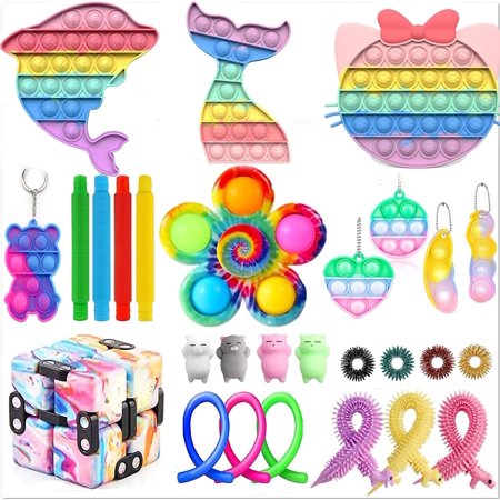 TIK Tok Fidget Toys Set, Sensory Push Pop Bubble Simples-Dimples Fidget ...