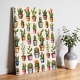 Cactus Plant Canvas Wall Art for Living Room, Green Cactus Botanical ...