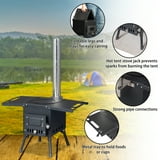 Outdoor Wood Burning Camp Stove with Chimney Tube, Stainless Steel ...
