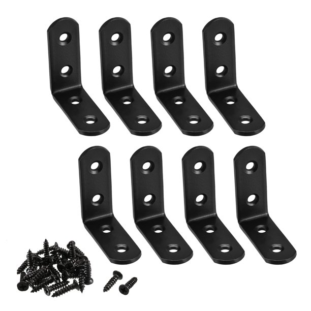 Uxcell L Shape 50mmx50mmx20mm Black Corner Brace Angle Bracket 8 Pack ...