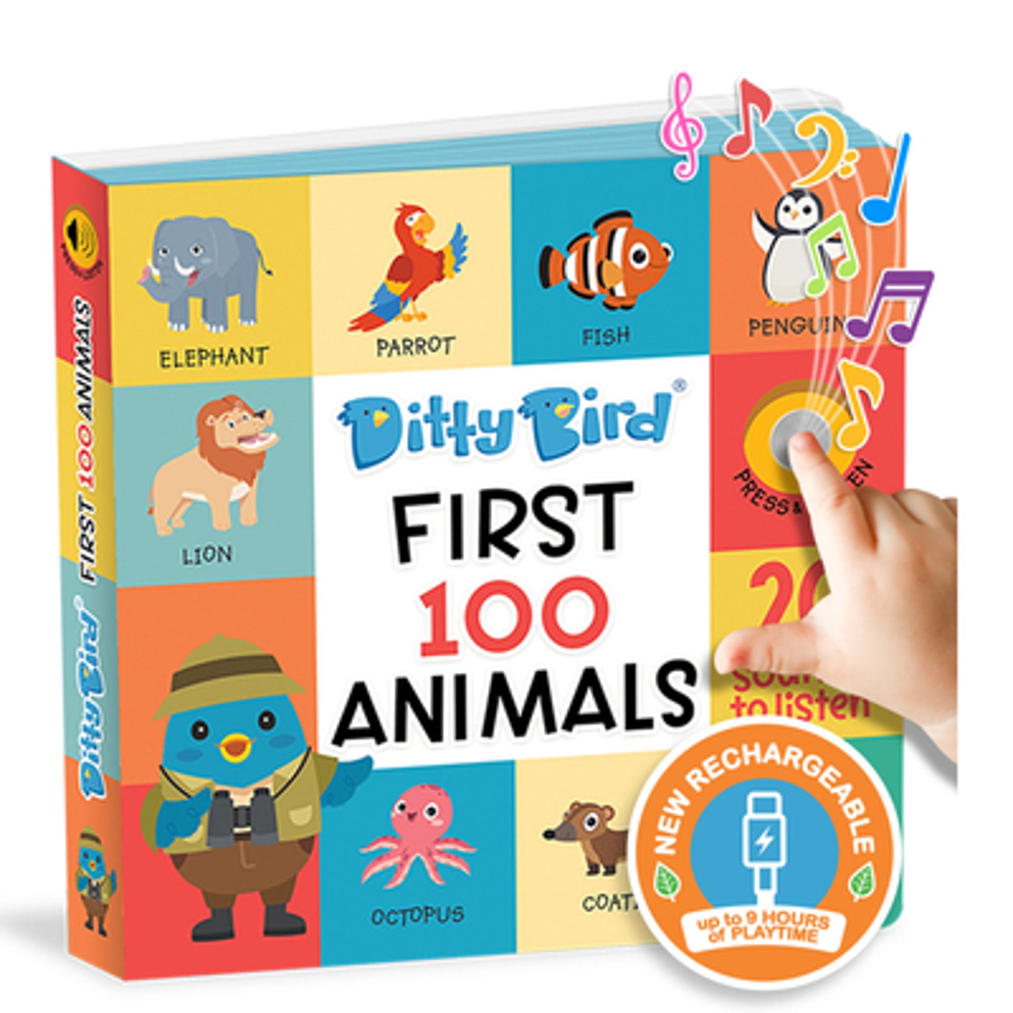 Pre-Owned Ditty Bird Baby Book - First 100 Animals - Walmart.com