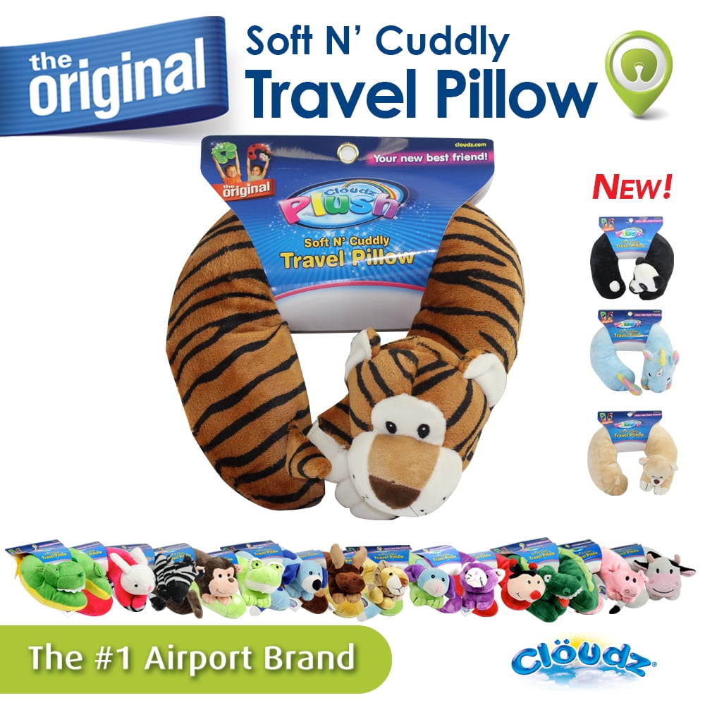 Cloudz Kids Plush Animal Neck Pillow - Tiger - Walmart.com