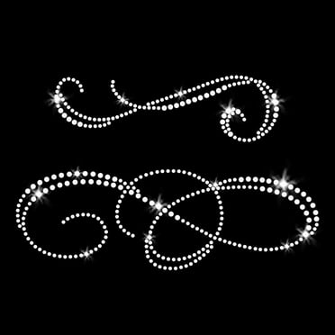 JCS Rhinestones Music Melody Iron-on Clear Rhinestone Transfer, 7.5 x 4 ...