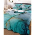 Marble Texture Quilts Bedding Set Twin Size Sage Green Gold Abstract ...