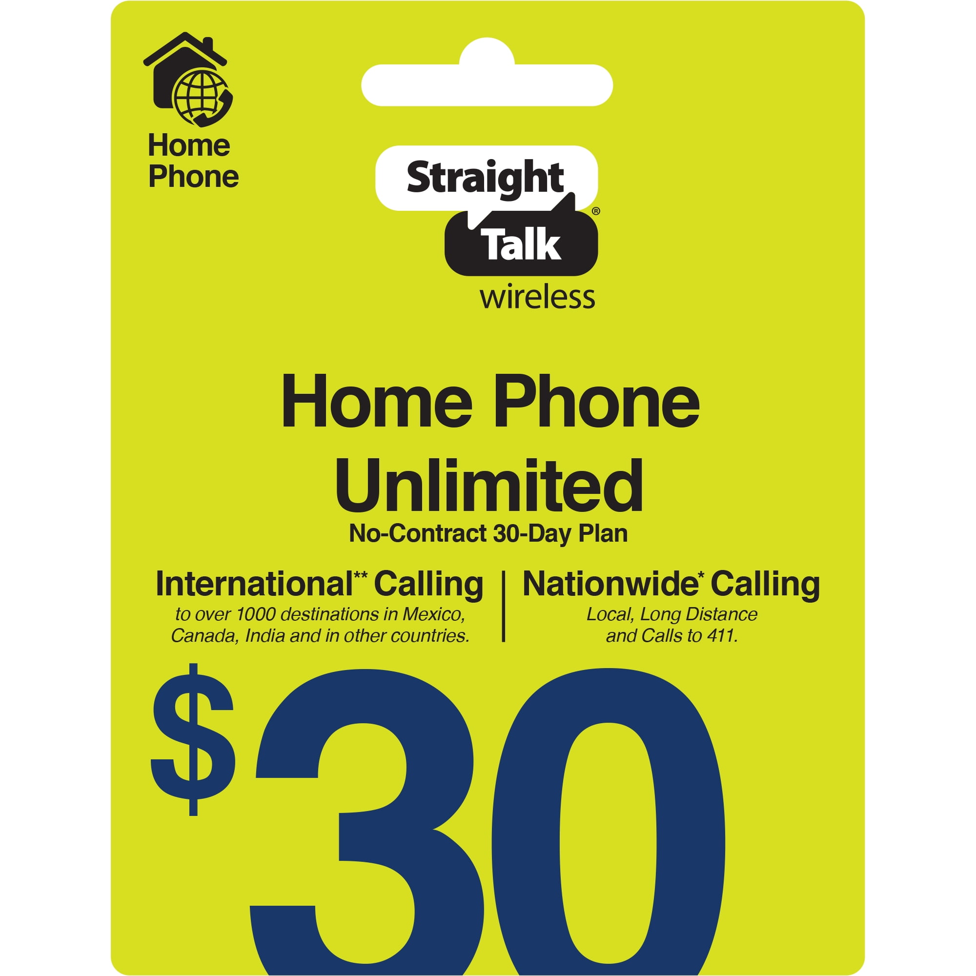 Straight Talk St $30 Home Phone Unlimited And Ild 30 D - Walmart.com