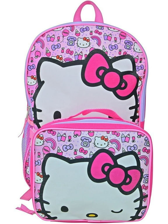 Hello Kitty & Always Be Kind 16 inches Backpack With Matching Lunch Bag ...