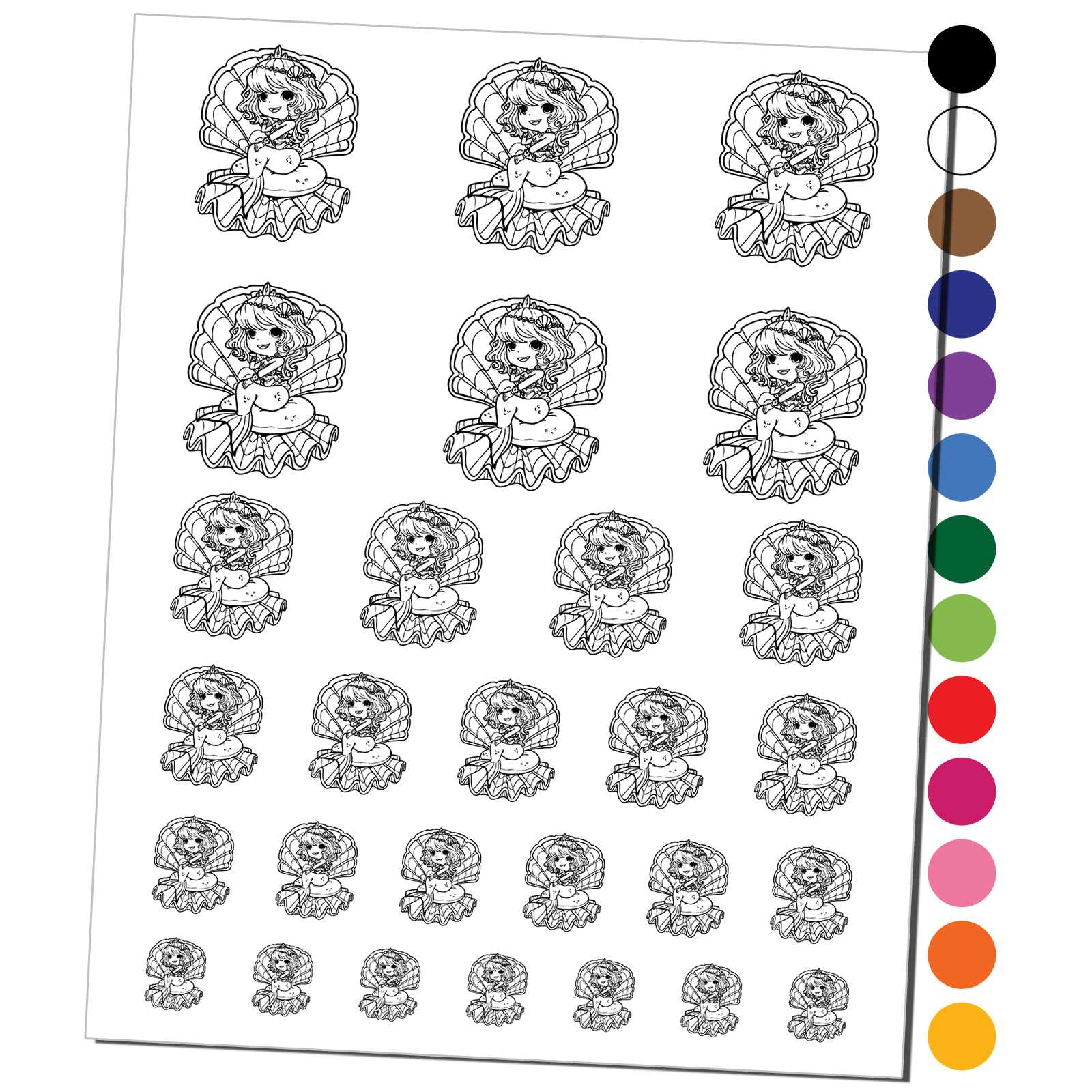 Fancy Kawaii Chibi Mermaid Princess in Giant Clam Shell Water Resistant ...