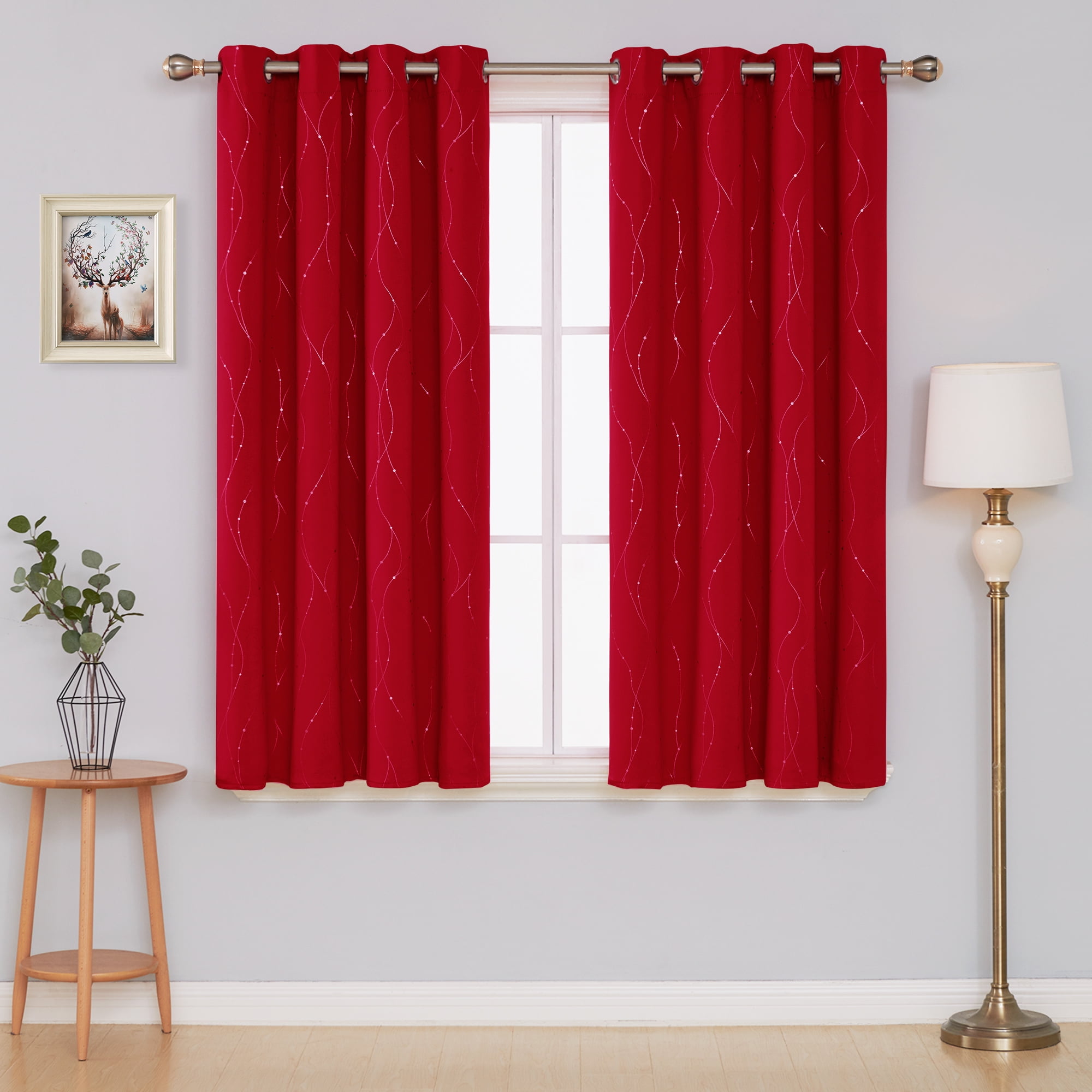 Deconovo Blackout Curtains for Kitchen Solid Grommet Room Darkening ...