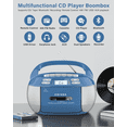 Jazmm CD Player Combo with Bluetooth, Boombox Cassette Portable CD ...