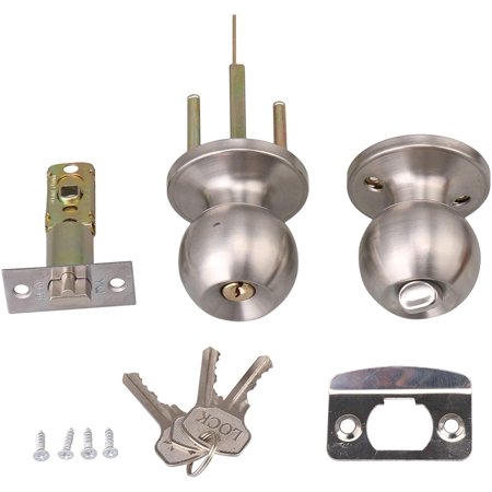 Selm Round Ball Shaped Silver Stainless Steel Entry Door Handle Double ...