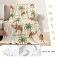 Brown Camels Fleece Throw Blanket Vintage Camels Date Coconut Tree ...