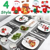8PCS Christmas Silverware Holder, Snowman and Elk Tableware Holder ...