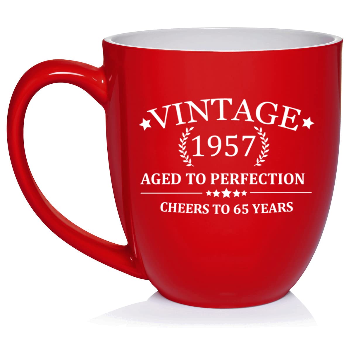 Cheers To 65 Years Vintage 1957 65th Birthday Ceramic Coffee Mug Tea ...