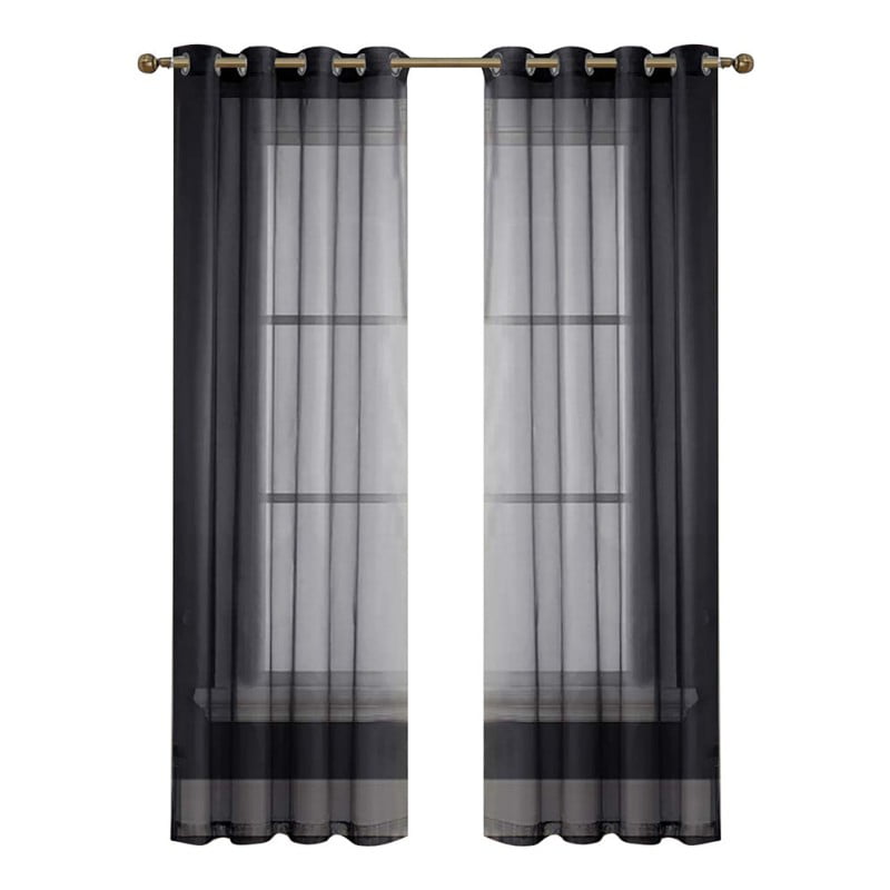Zupora Curtain Panel Tab Top, Sheer Curtain Drape Transparent Voile ...