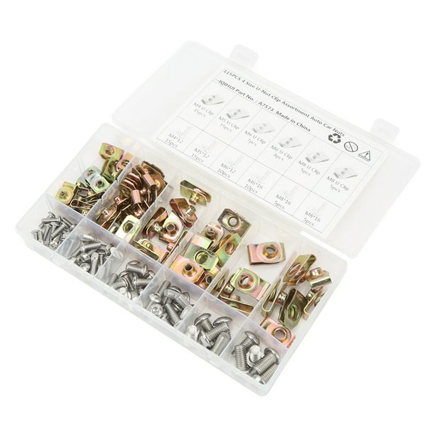 BOROCO-Kit De Clip De Tuerca En U, 115 Uds., 4 Tamaños, M4, M5, M6, M8 ...