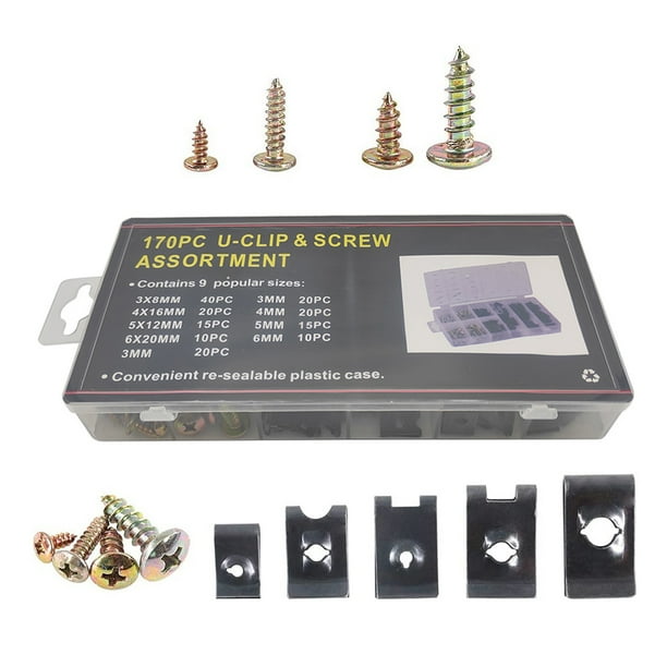Redempat 170 Pieces/Set U Nut Screw Assortment Vehicle Interior Bumper ...