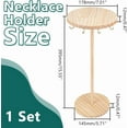 1set Rotatable Round Wooden Necklace Displays Stands Necklace Organizer ...