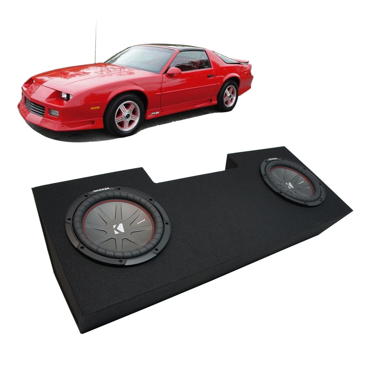 82-92 Chevy Camaro Coupe Kicker CompR CWR12 Dual 12" Sub Box Package ...
