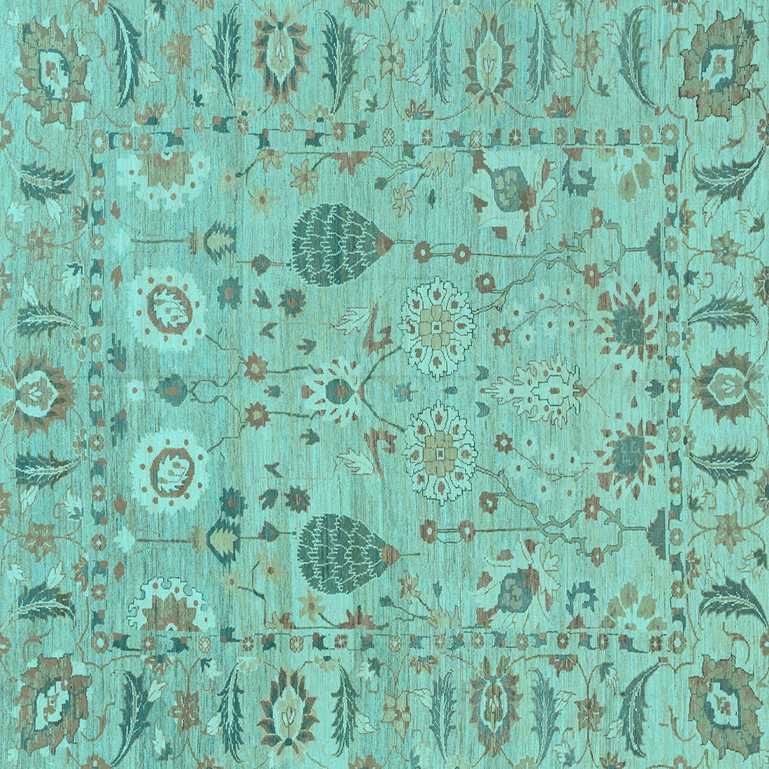 Ahgly Company Indoor Square Oriental Light Blue Traditional Area Rugs ...