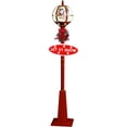 Fraser Hill Farm 69" Musical Globe Lamp Post in Red featuring Santa ...