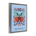 Stupell Industries Butterfly Symmetry on Blue Brown Framed Floater ...