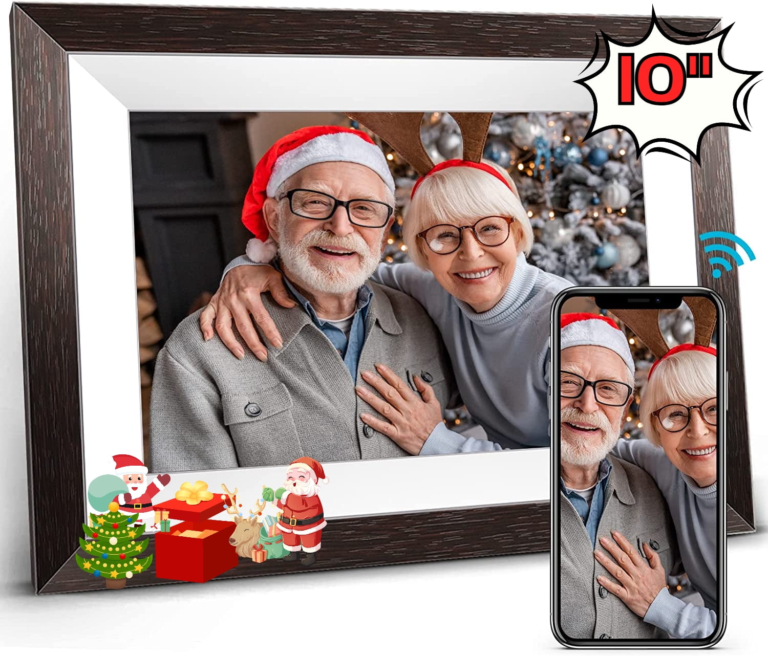 Wi-Fi Photo Frame, Digital Picture Frame, 10.1 inch 1080P HD Touch ...