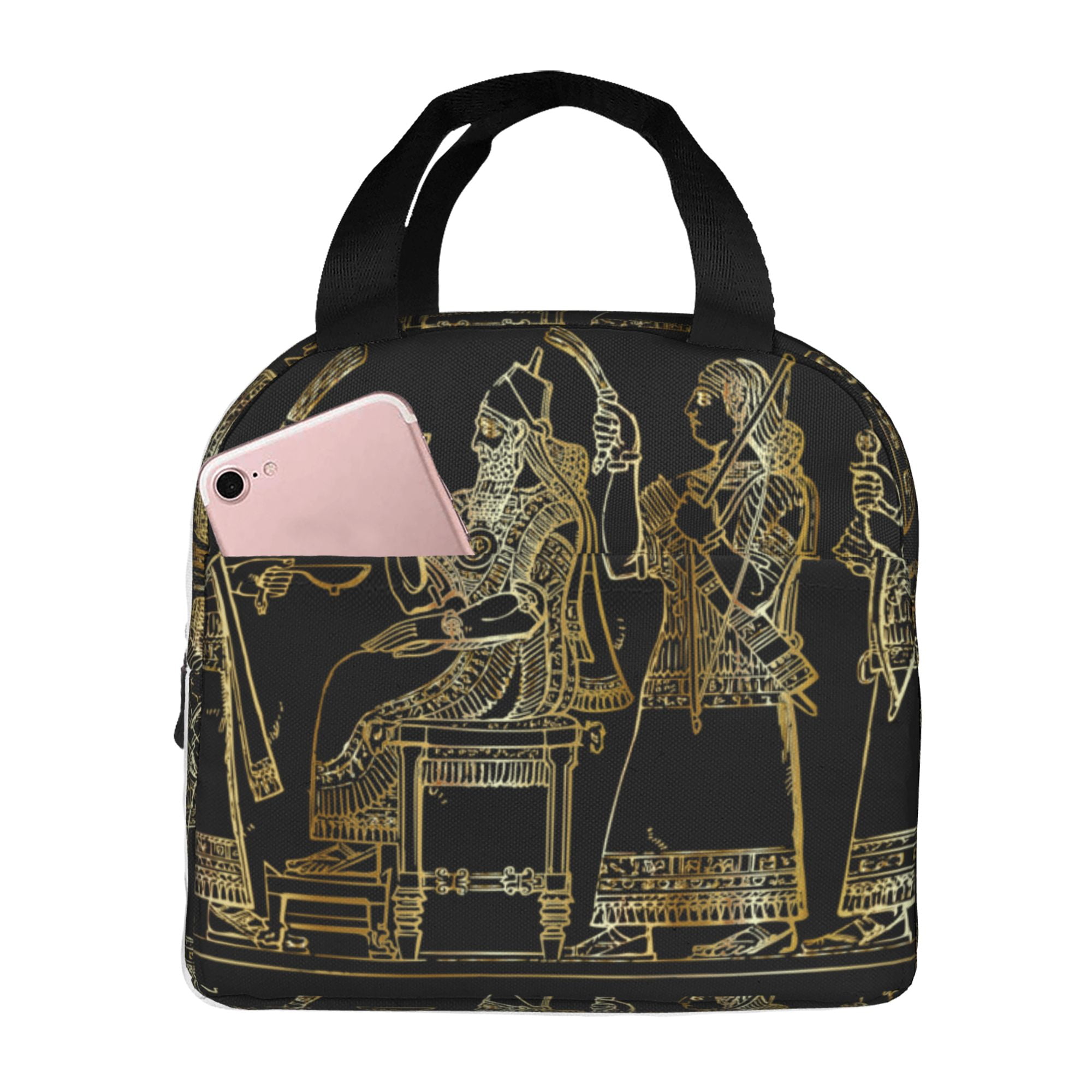 Assyrian King Mural Insulated Lunch Bag for Women Men , Reusable Cute ...