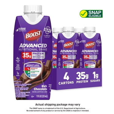 BOOST Max 30g High Protein Nutritional Drink Shakes, Rich Chocolate, 11 ...