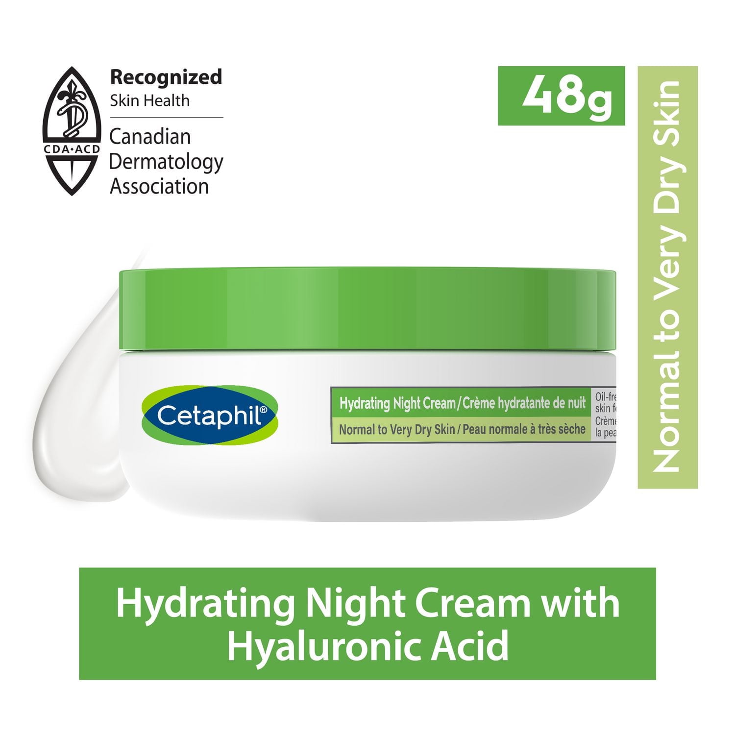 Cetaphil Hydrating Night Cream | Made with Hyaluronic Acid Extract | 24Hr Intense Hydration ...