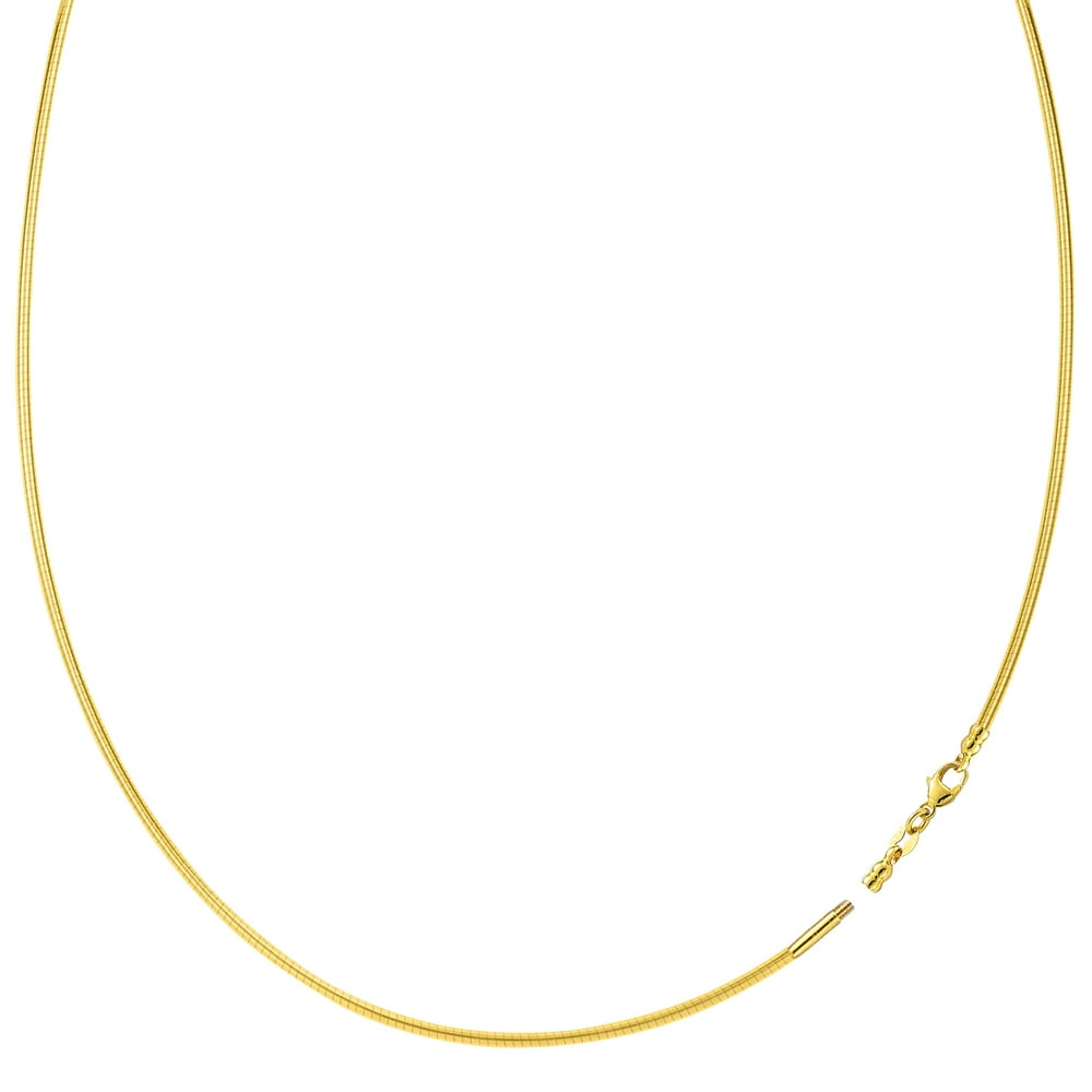 Jewelry Affairs - Round Omega Chain Necklace With Screw Off Lock In 14k ...
