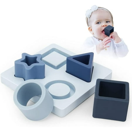 Baby Soft Stacking & Nesting Shape Blocks Toy,Silicone Building Blocks ...