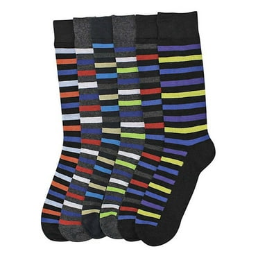 Alpine Swiss Mens Cotton 6 Pack Dress Socks Striped & Argyle Casual ...