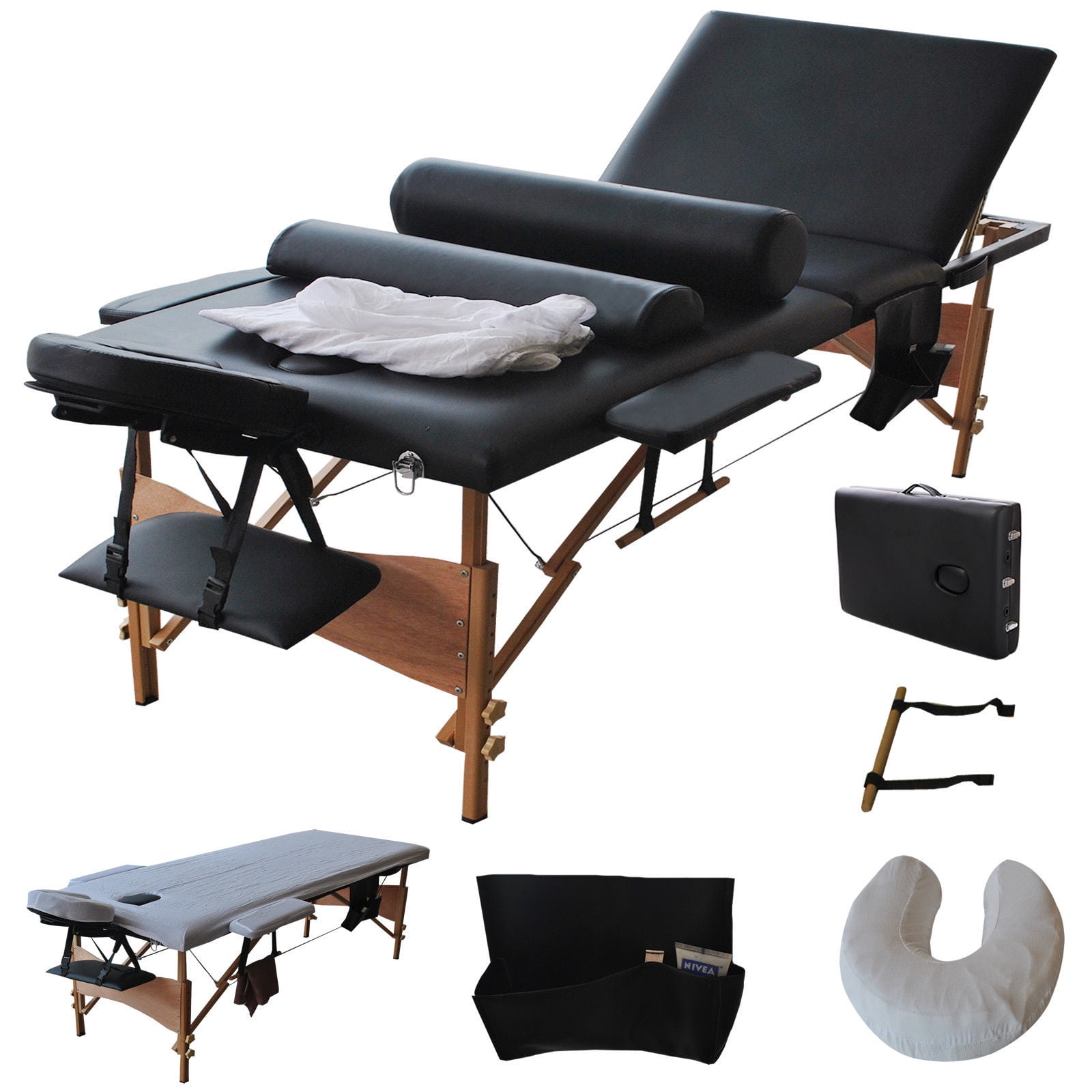 Table De Massage Pliante Lit De Massage De 184 Cm Avec Dossier Lit De