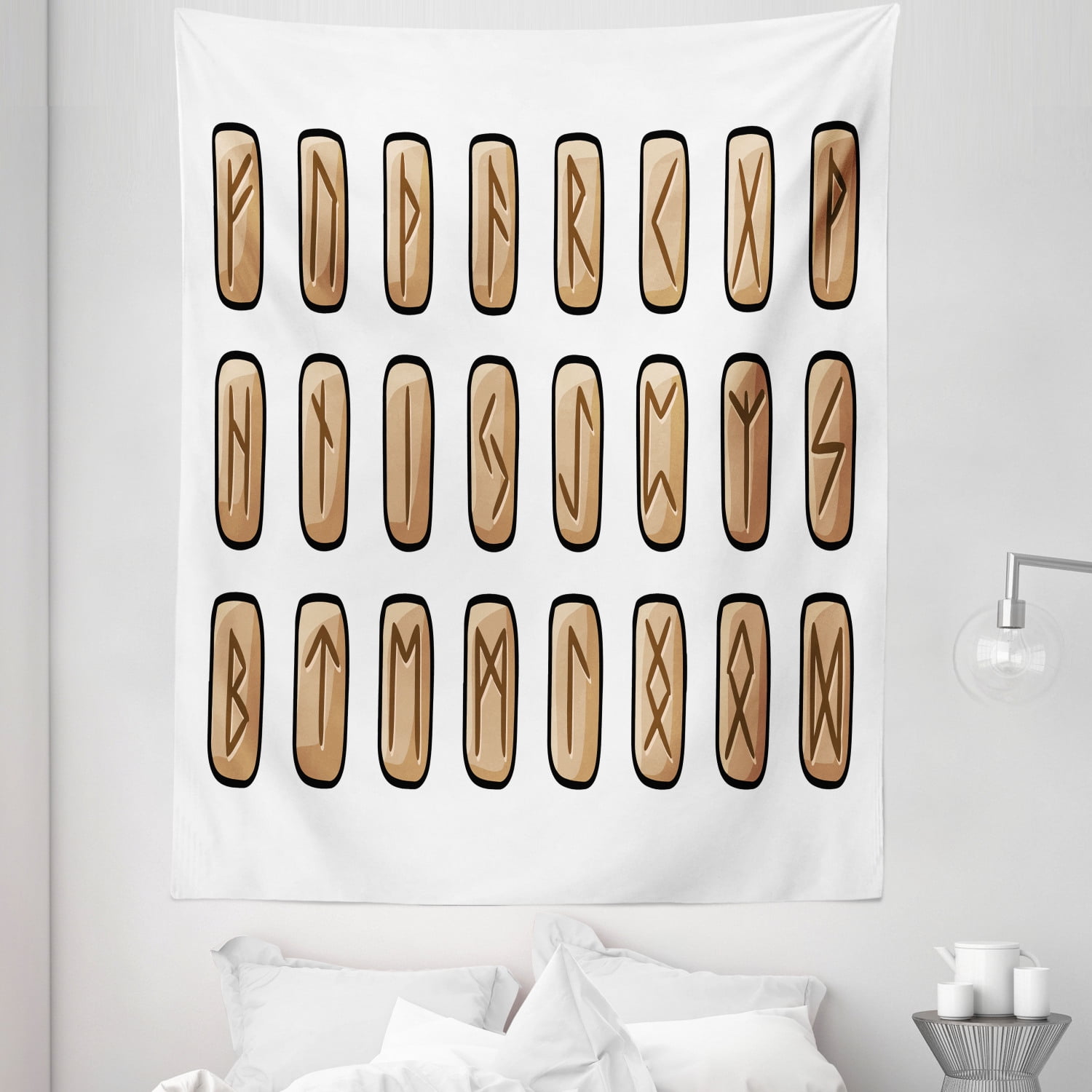 Simple Boho Tapestry, Runic Alphabet Carved in the Stones Comes From ...