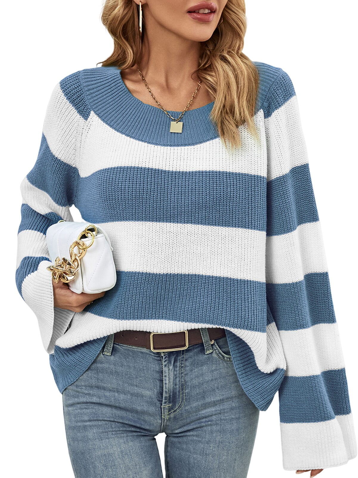 WIPONKEN Oversized Sweaters Off the Shoulder Sweaters Knit Sweaters for ...