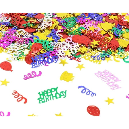 LUO Colorful Happy Birthday Cnfetti 2000Pcs Metallic Foil Birthay Cake ...